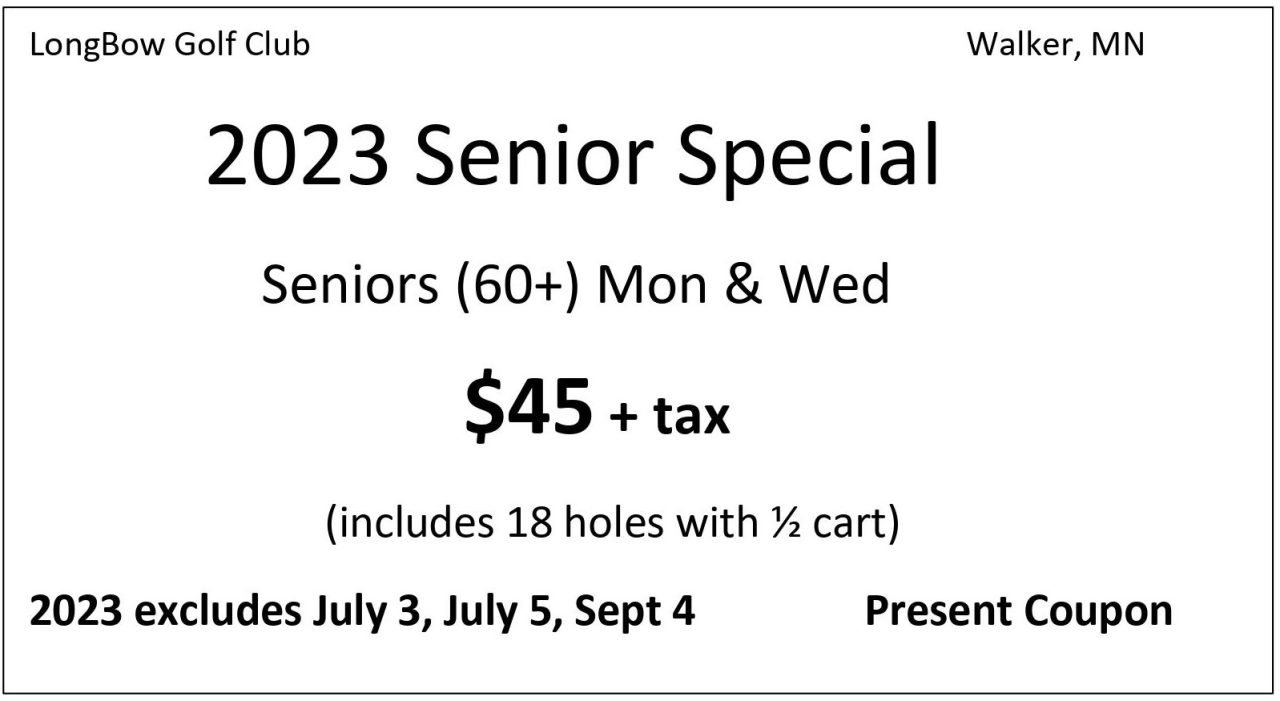 Internet Specials | LongBow Golf